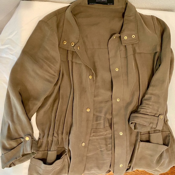 Zara | Jackets & Coats | Zara Womens Utility Jacket Army Green | Poshmark